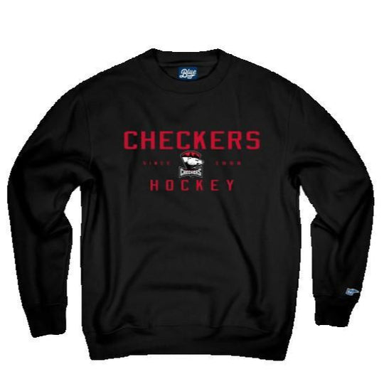Black Charlotte Checkers Hockey Crewneck